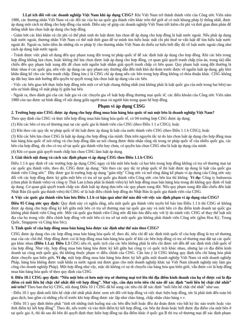 Đọc hiểu CISG | PDF
