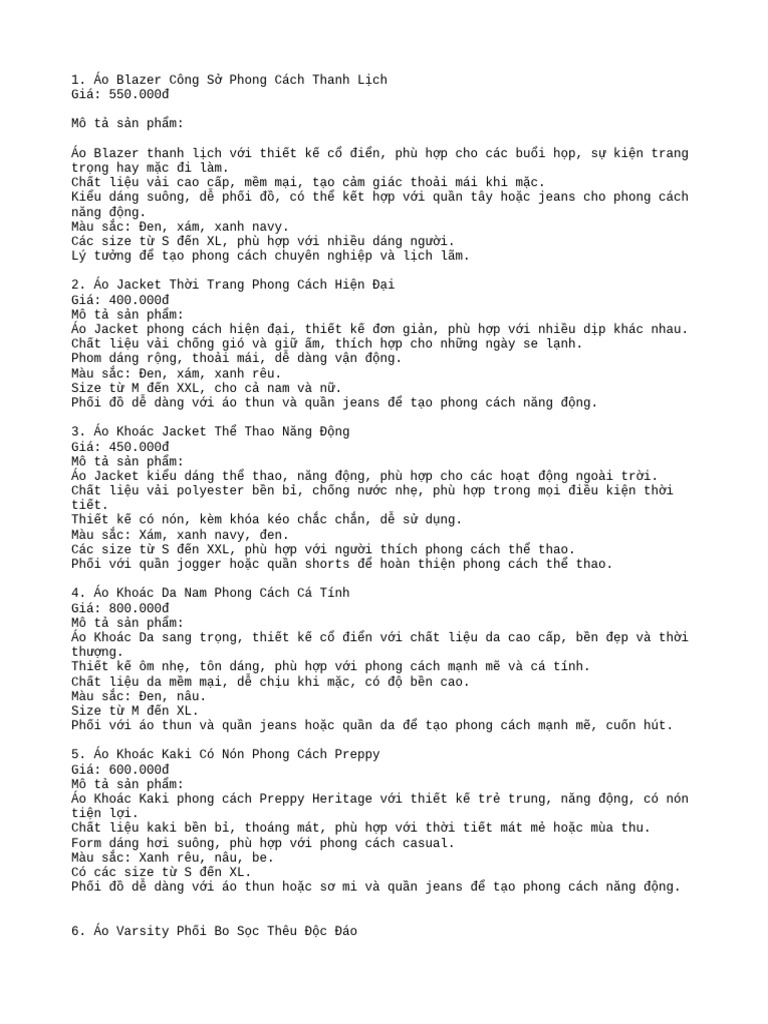 Áo Blazer Công S Phong Cách Tha | PDF