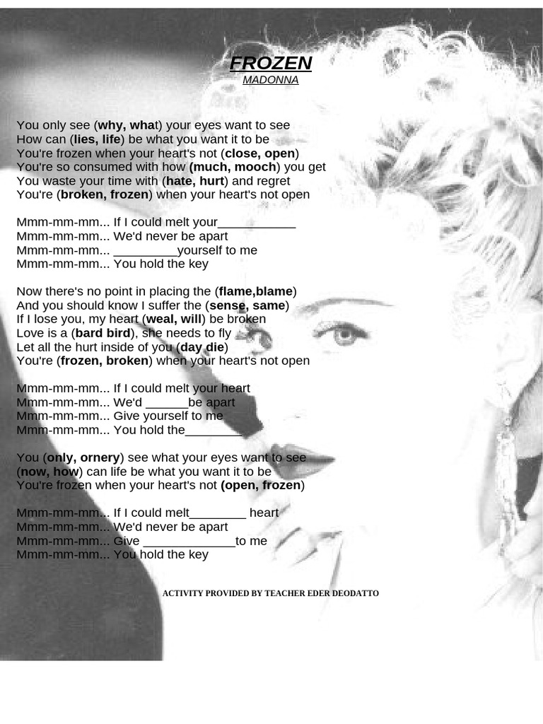 Analyzing Madonna's "Frozen" Lyrics | PDF