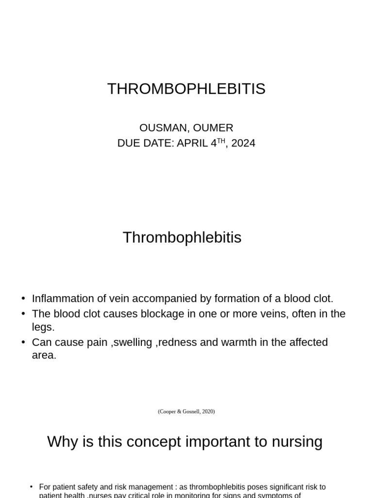 Thrombophlebitis | PDF | Thrombosis | Thrombus