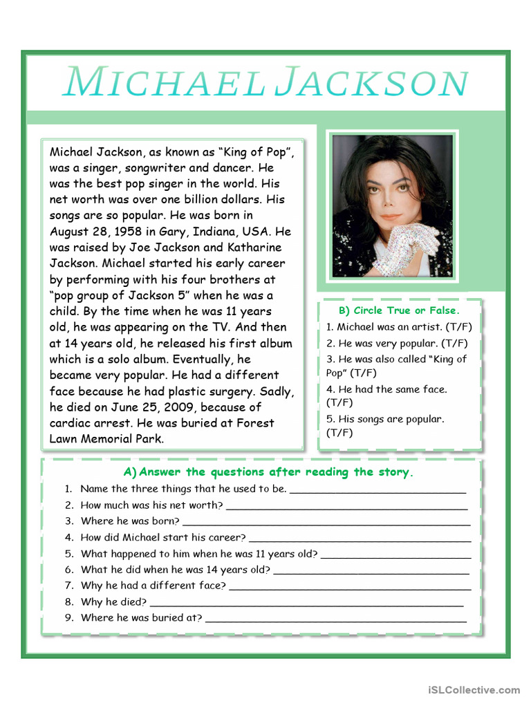 Michael Jackson: Life and Legacy Quiz | PDF | Michael Jackson | Sound ...