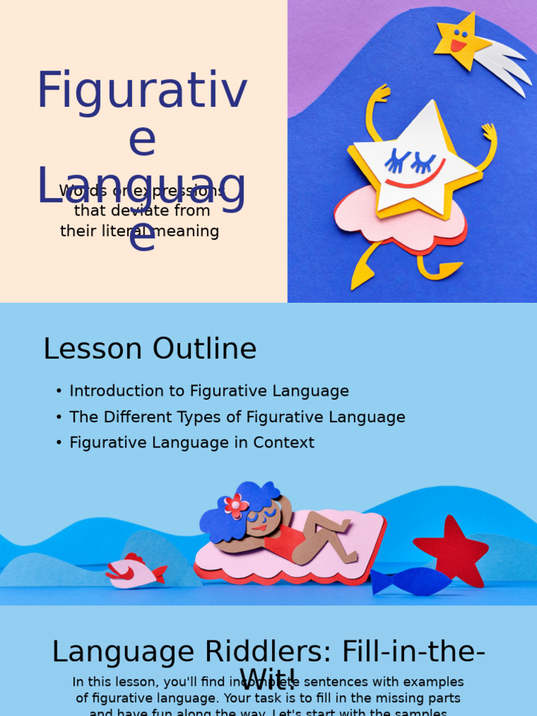 Figurative Language Education Presentation in Blue Cream Semi-Realistic ...