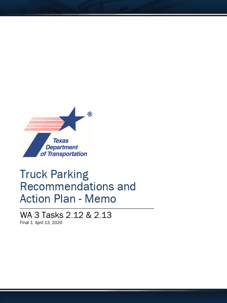 6 Recommendations and Action Plan | PDF | Parking | Cargo