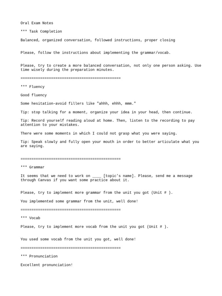 Oral Exam Notes | PDF | Human Communication | Learning