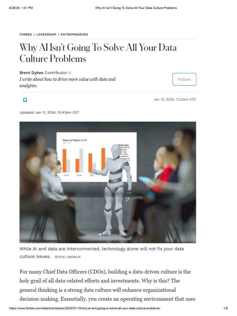Why AI Isnt Going To Solve All Your Data Culture Problems | PDF ...