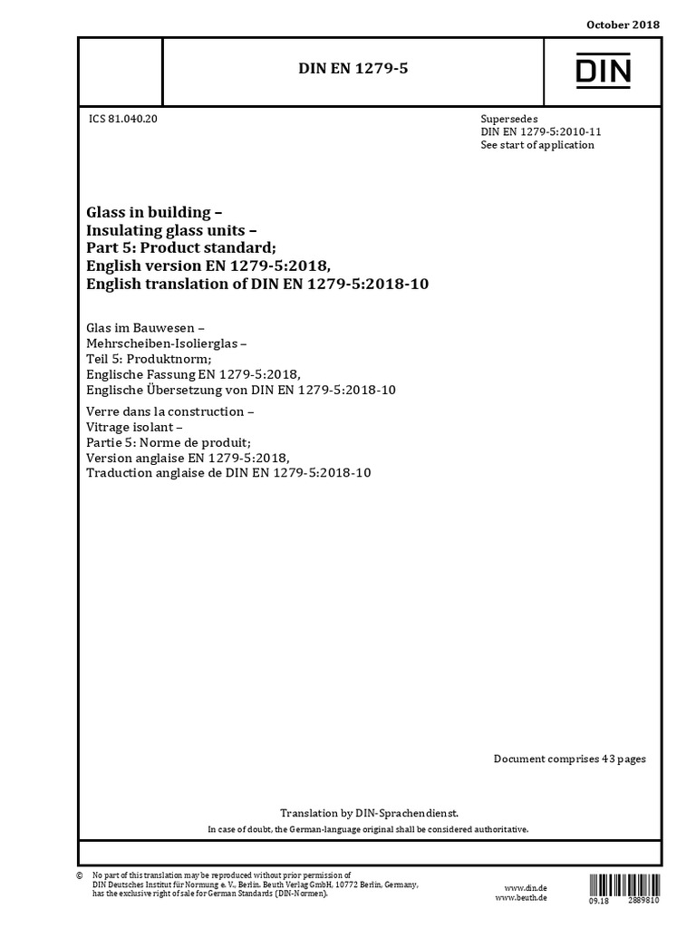 DIN EN 1279-5-2018-En | PDF | Glasses | Building Engineering