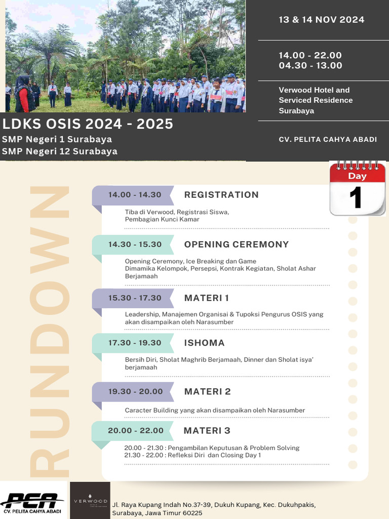 Soft Yellow Modern Business Event Rundown Flyer | PDF