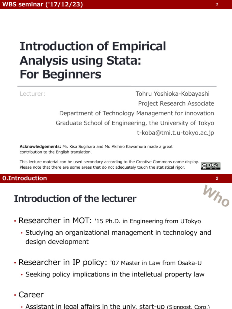 Empirical Analysis For Beginners Stata | PDF | Histogram | Scatter Plot