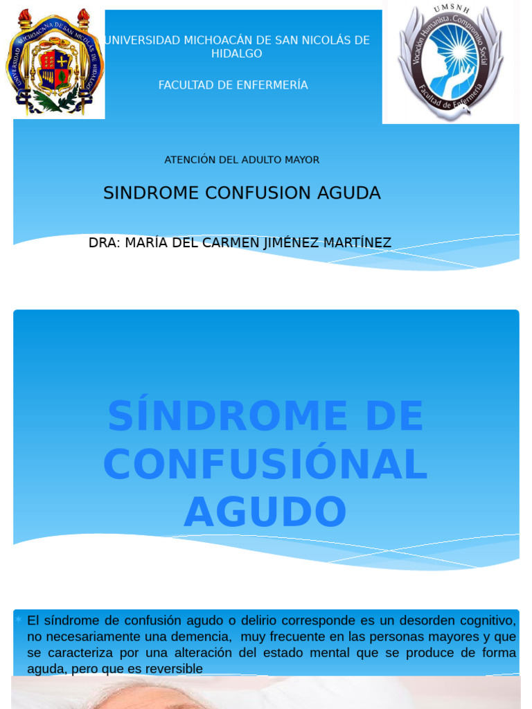 9.- Sindrome Confusion Aguda | PDF | Demencia | Medicina