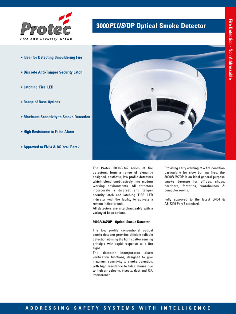 3000PLUS/OP Optical Smoke Detector | PDF | Equipment | Electricity