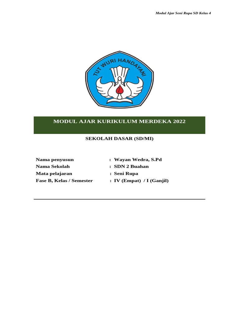 Modul Seni Rupa Kls 4 | PDF