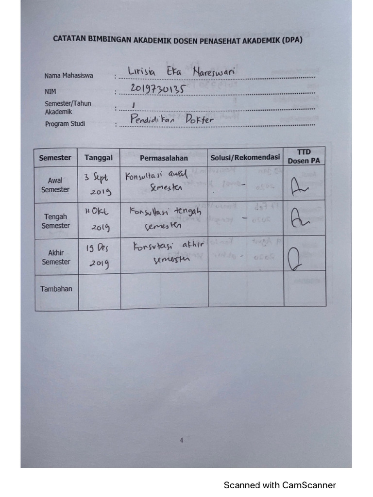 Scan Log Book Penasehat Akademik | PDF