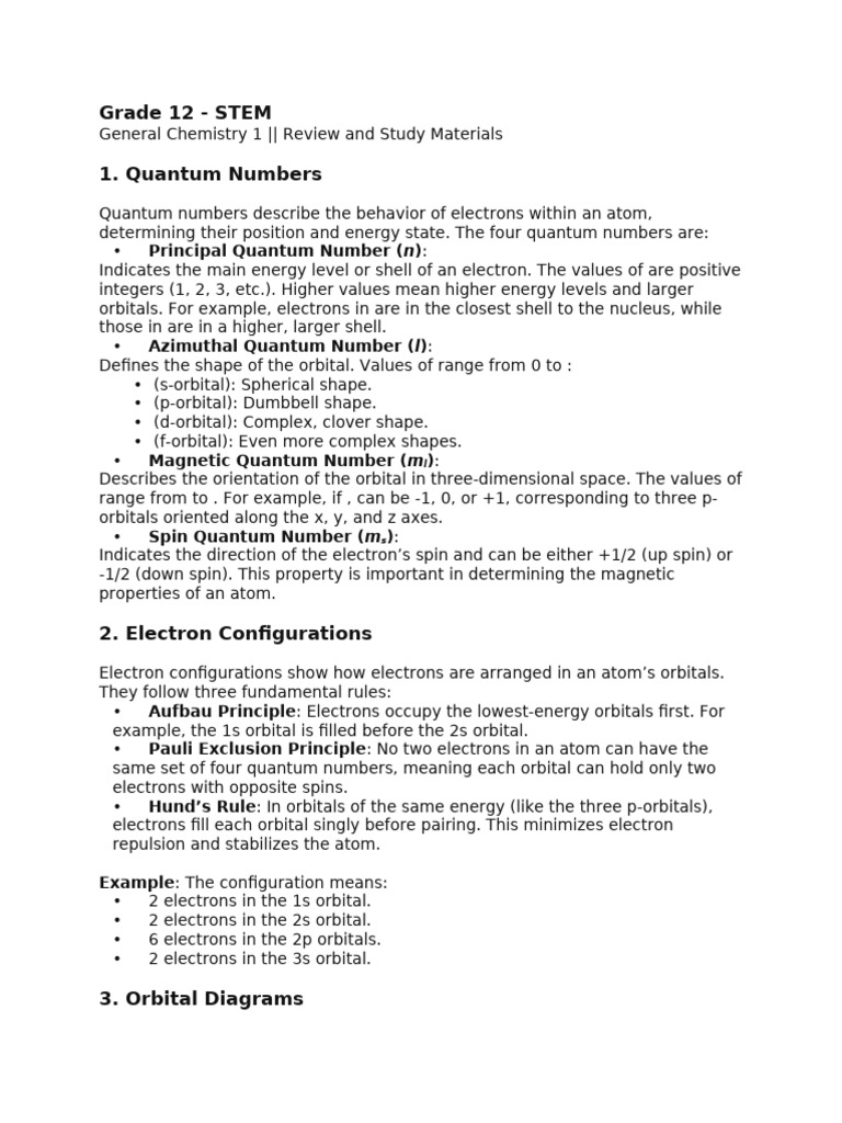 Gen Chem 1 Q2 Review Study Material | PDF | Chemical Polarity | Atomic ...