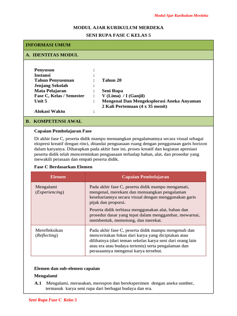 Modul Ajar Unit 5 | PDF
