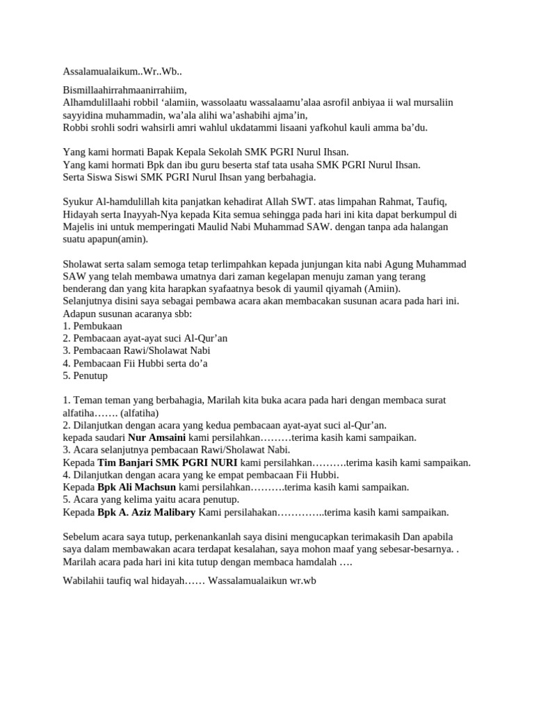 MC Maulid Nuri | PDF