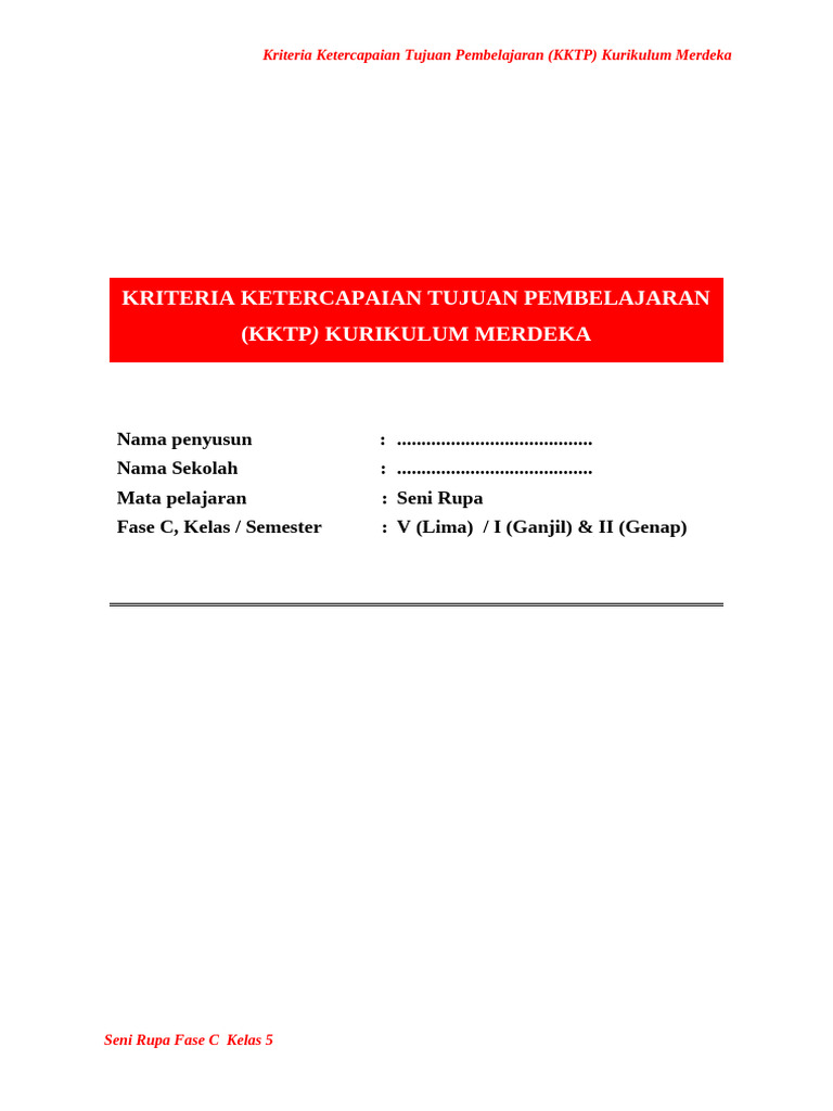 KKTP Kurikulum Merdeka | PDF