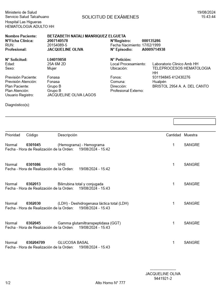 Exs Betzabeth | PDF | Medicina | Especialidades Medicas