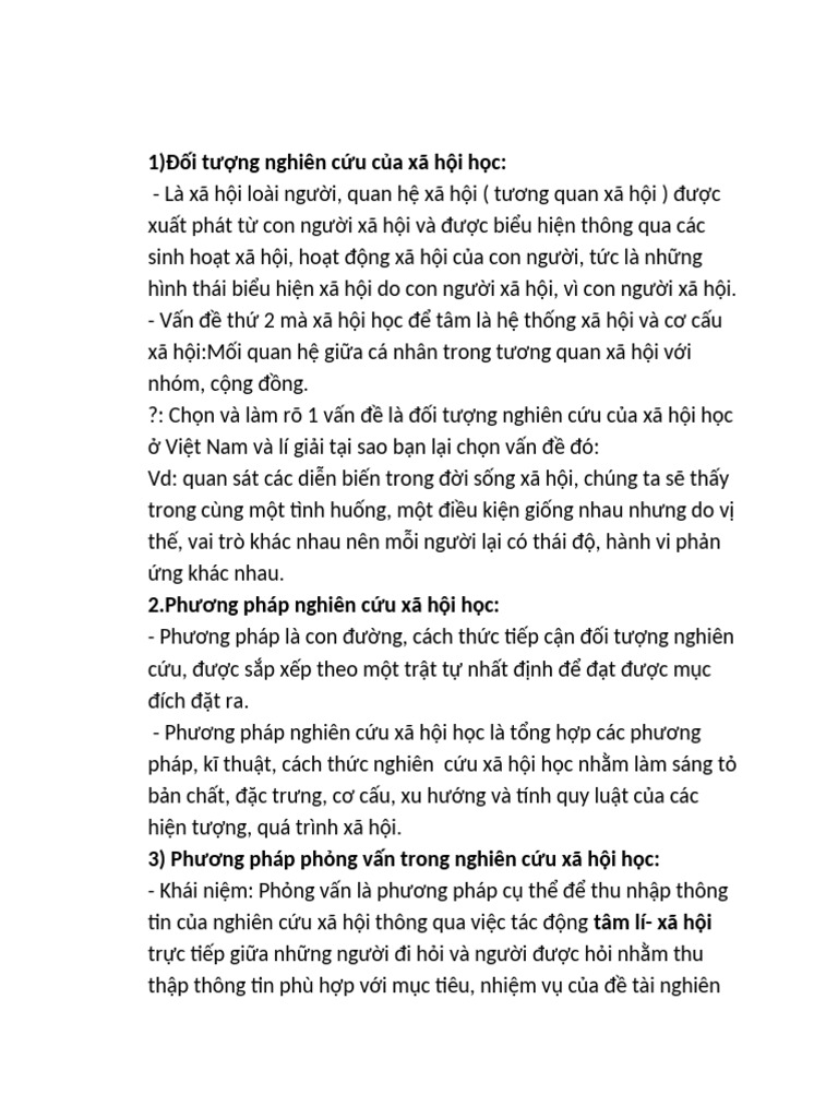 đề cương xhh | PDF