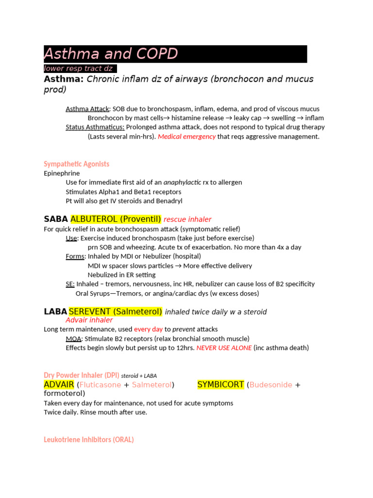 Asthma and COPD | PDF | Chronic Obstructive Pulmonary Disease | Asthma