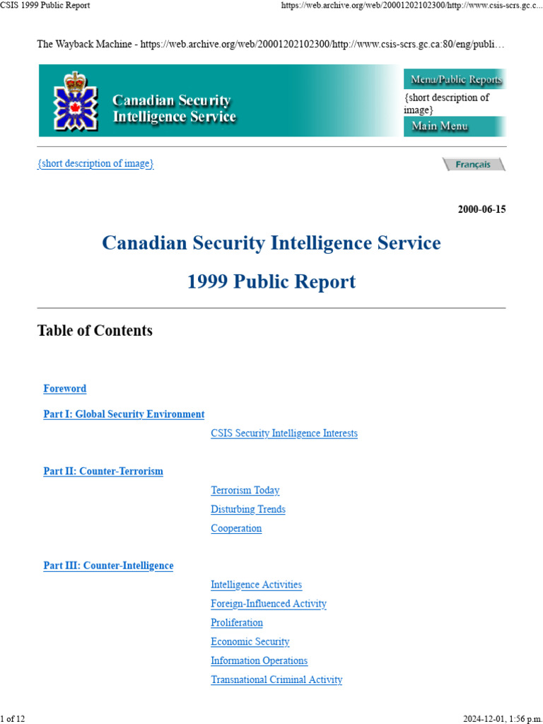 CSIS 1999 Public Report | PDF | Nuclear Proliferation | National Security