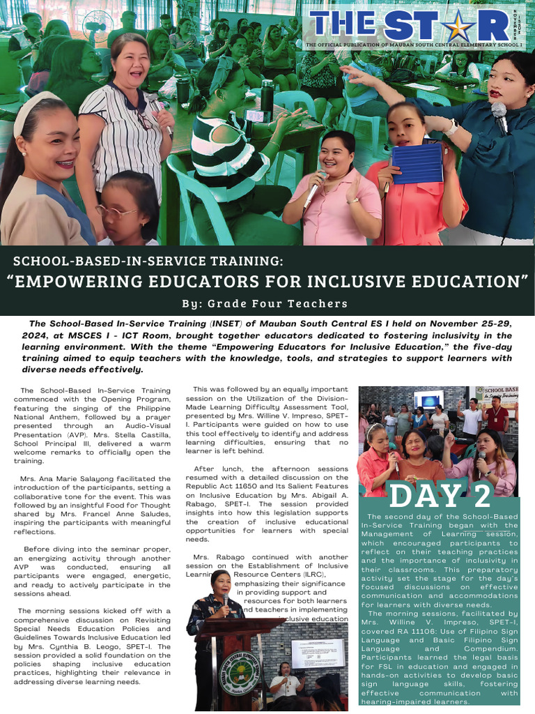 The Star Newsletter Inset'24 | PDF | Inclusion (Education ...
