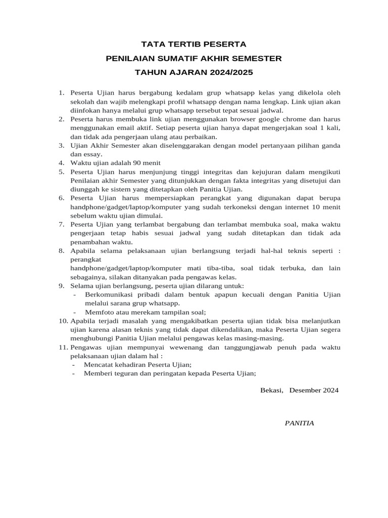 Tata Tertib Peserta | PDF