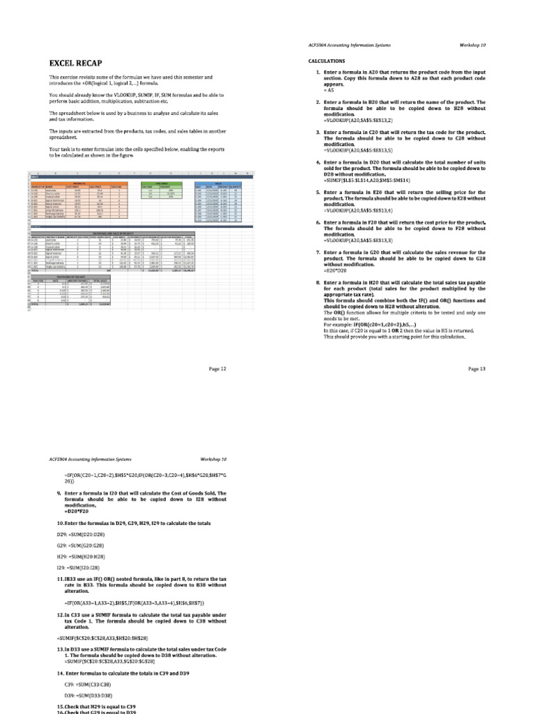 EXCEL Recap | PDF