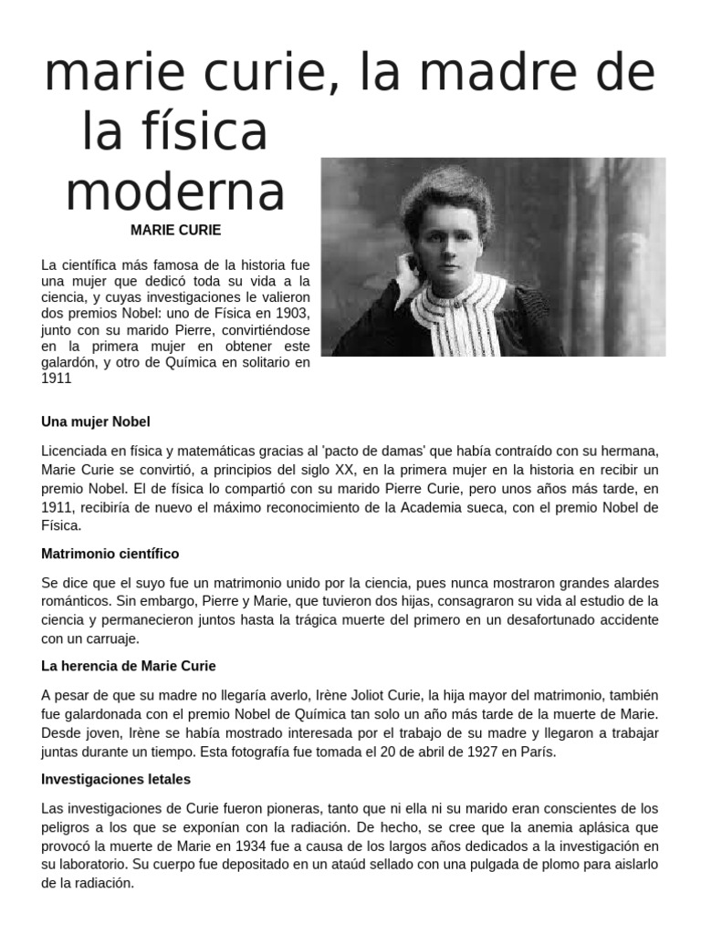 Marie Curie | PDF