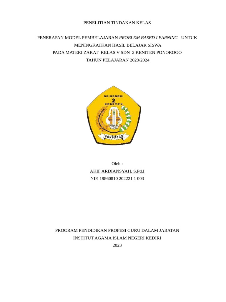 AKIF PTK KUU BENERRR LENGKAP BAB 1 - VI 86 Halaman OKE 2023 | PDF