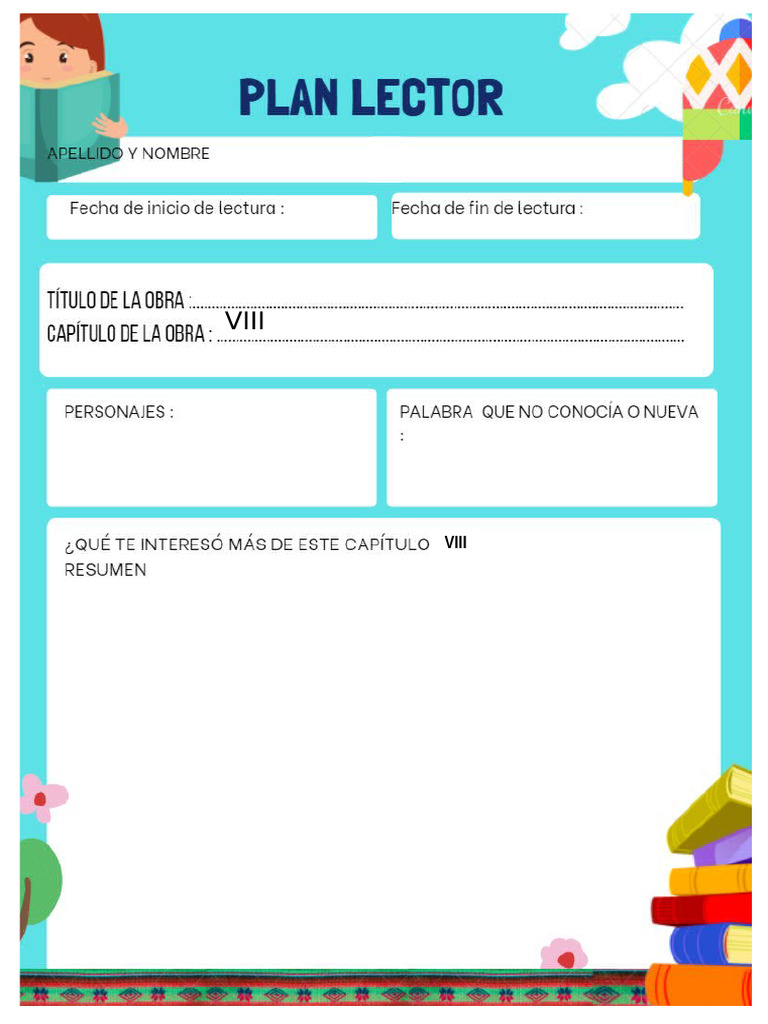 Ficha Plan Lector Cap Viii | PDF