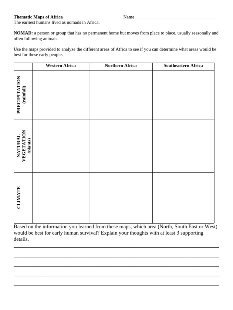 Thematic Maps Africa Unit 1 Final 2 | PDF | Human | Earth Sciences