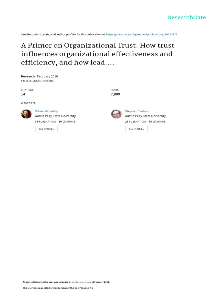 Understanding Organizational Trust Dynamics | PDF | Leadership | Business