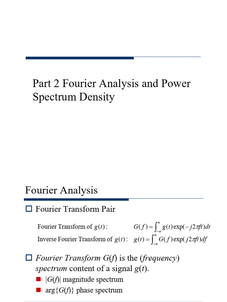 Part 2 Fourier Analysis and Power | PDF | Fourier Transform | Spectral Density