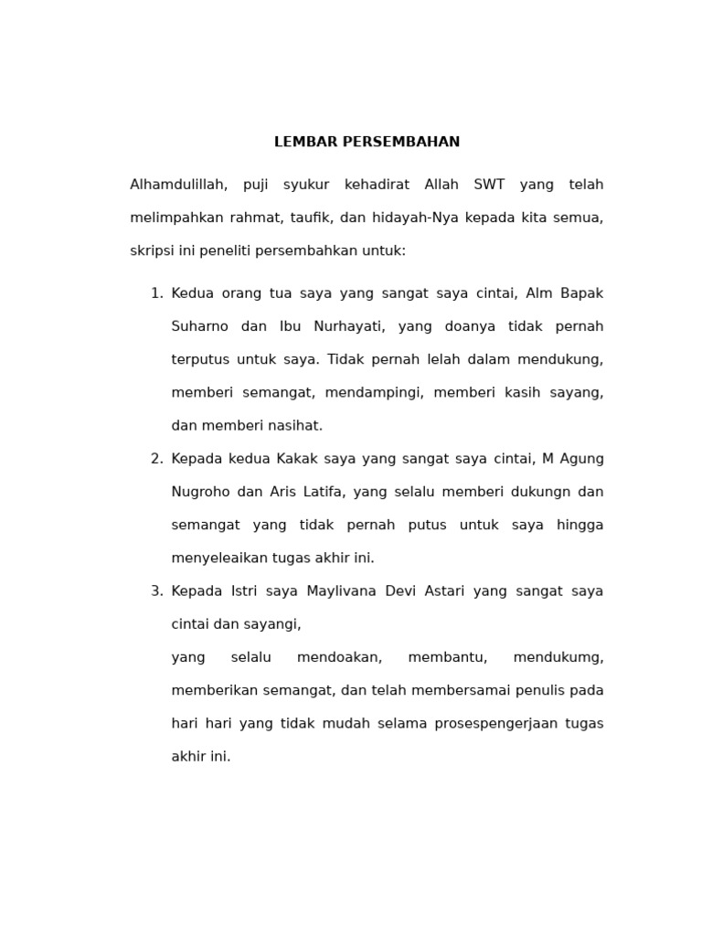 Lembar Persembahan | PDF