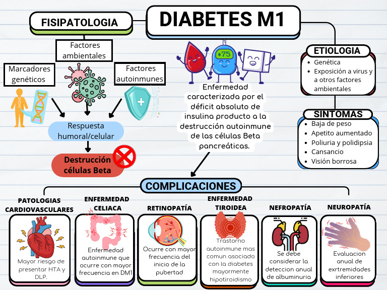 Mapa Conceptual de Diabetes Tipo 1 | PDF | Diabetes | Epidemiología