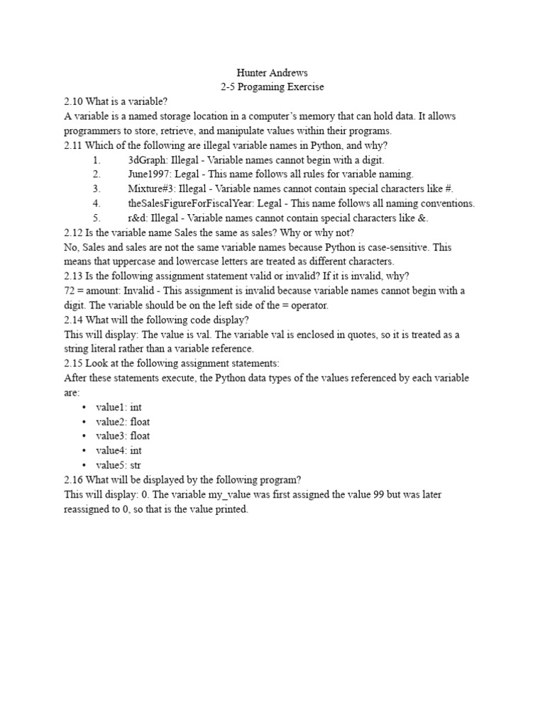 2-5 Exercise Programing | PDF