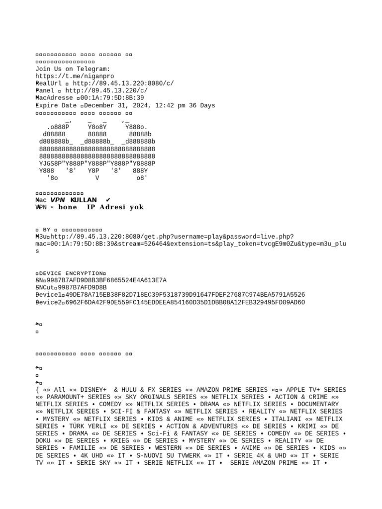 New 94 Vip Mac Portal STB Tested 29-11-2024 | PDF