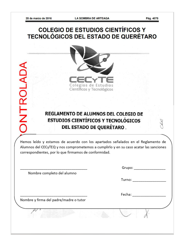 2.- ACEPTACIÃ N DEL REGLAMENTO | PDF