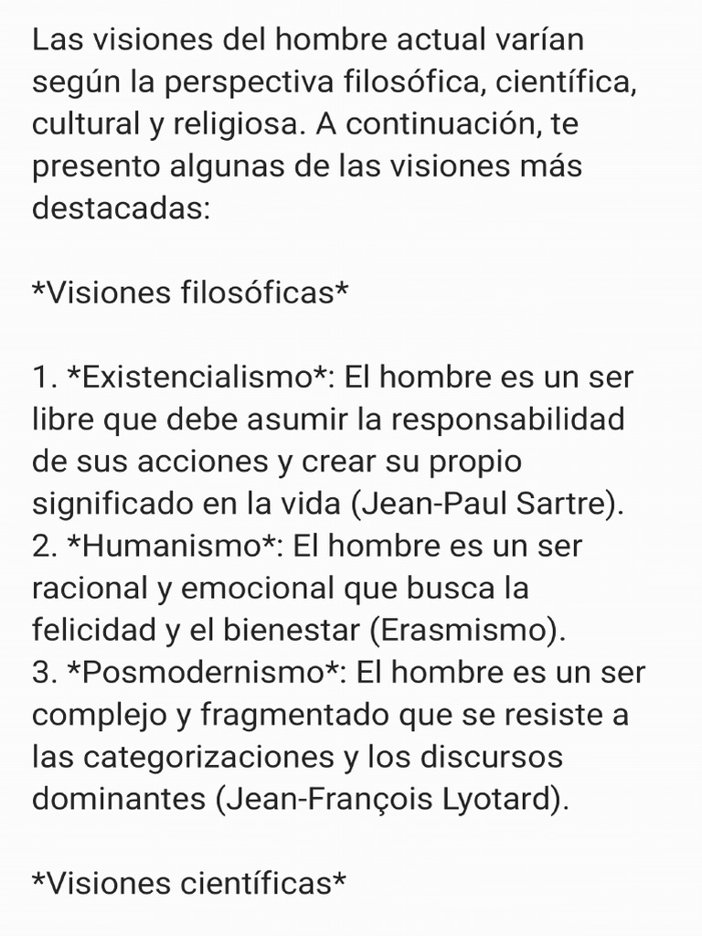 Visiones Del Hombre Actual | PDF