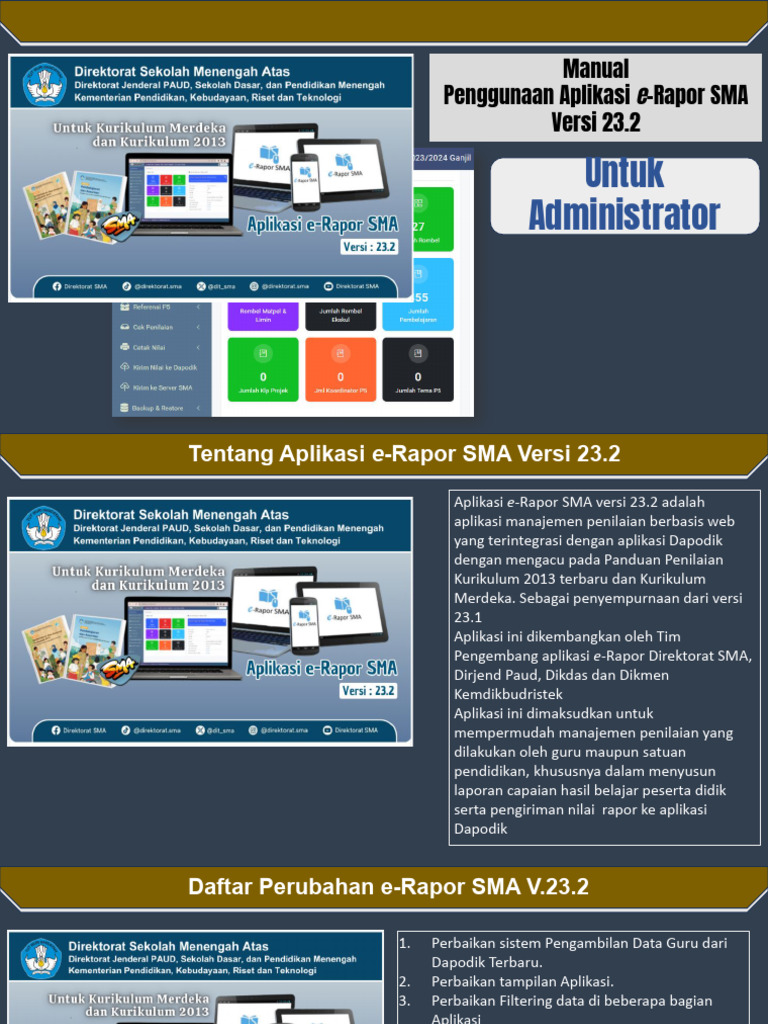 Panduan Admin E-Rapor SMA v23.2 | PDF