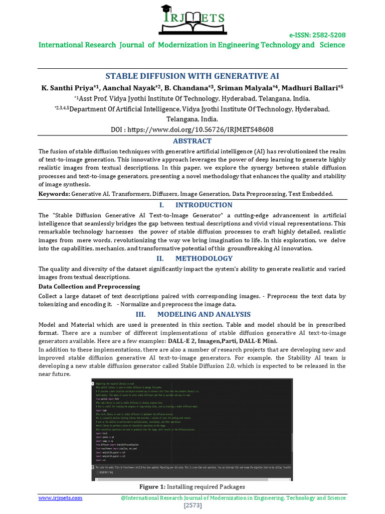 STABLE DIFFUSION WITH GENERATIVE AI | PDF | Machine Learning | Cognitive Science