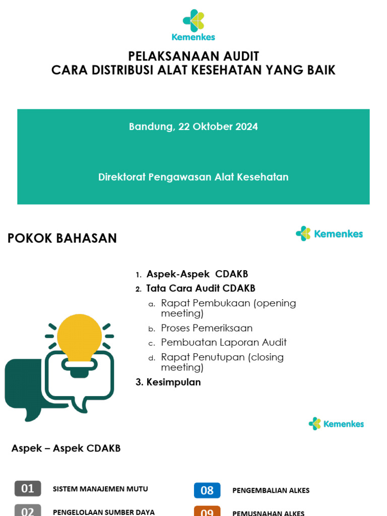 Pelaksanaan CDAKB, Bandung 22 Okt R | PDF