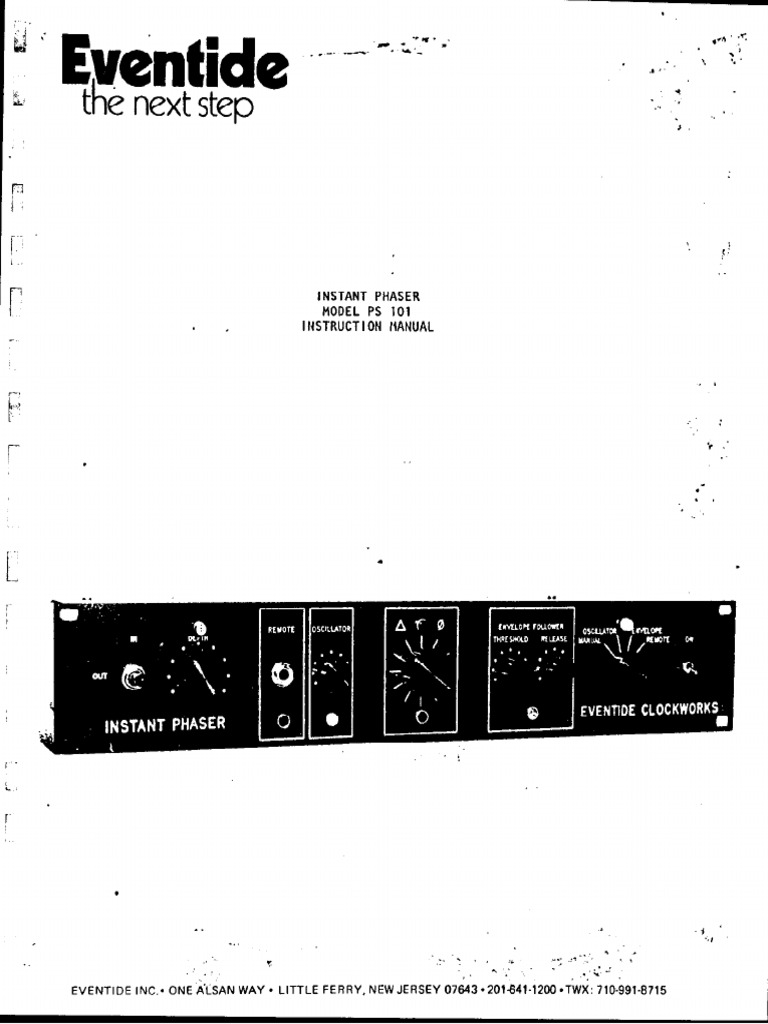 Eventide - PS101 Instant Phaser | PDF