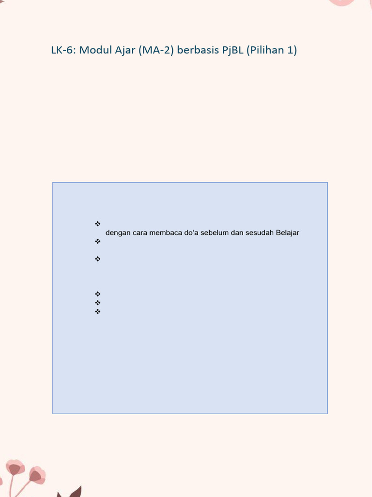 Tugas LK 6 Penyusunan Modul Ajar PJBL Nurhayati | PDF