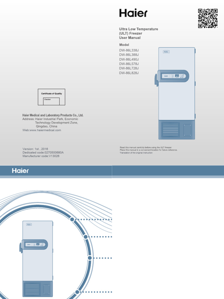 Haier - Ultra Low Freezer - Manual J Series | PDF | Landfill | Electricity