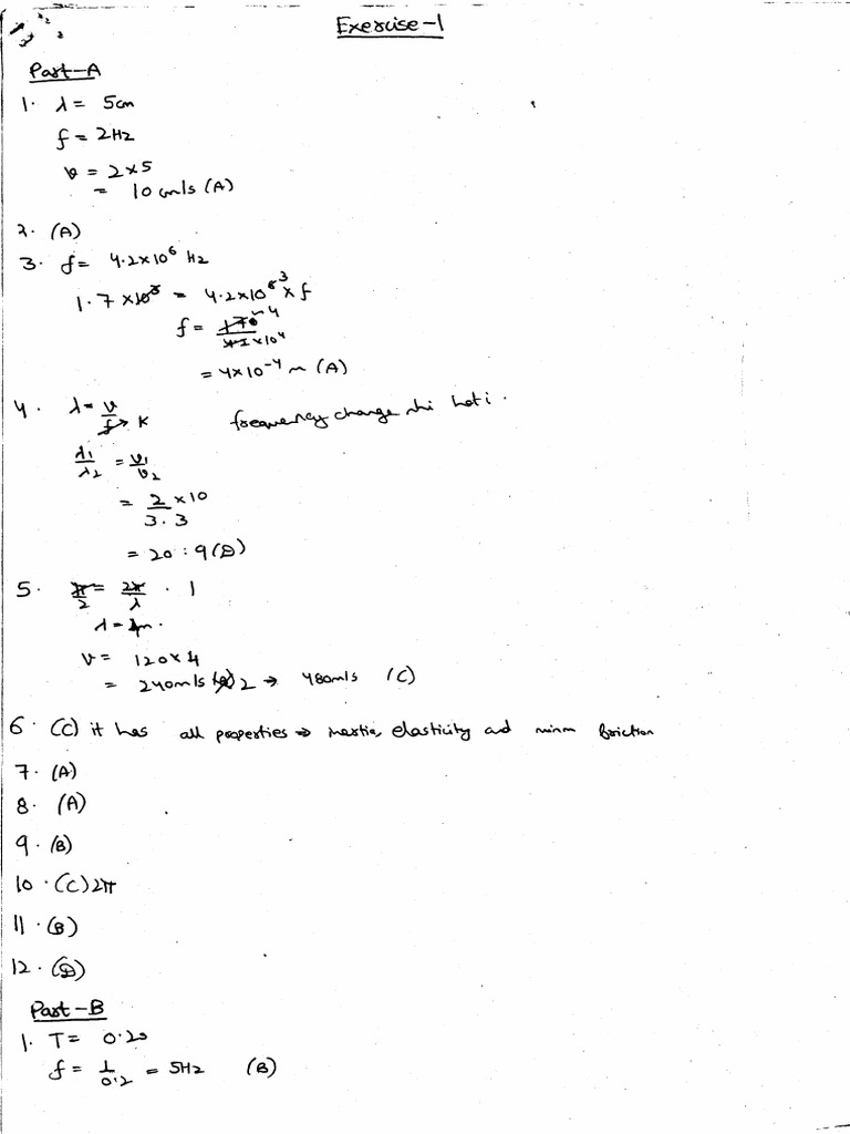 Solutions Final Combine Wave Motion Ex-1,2,3_27153768 | PDF