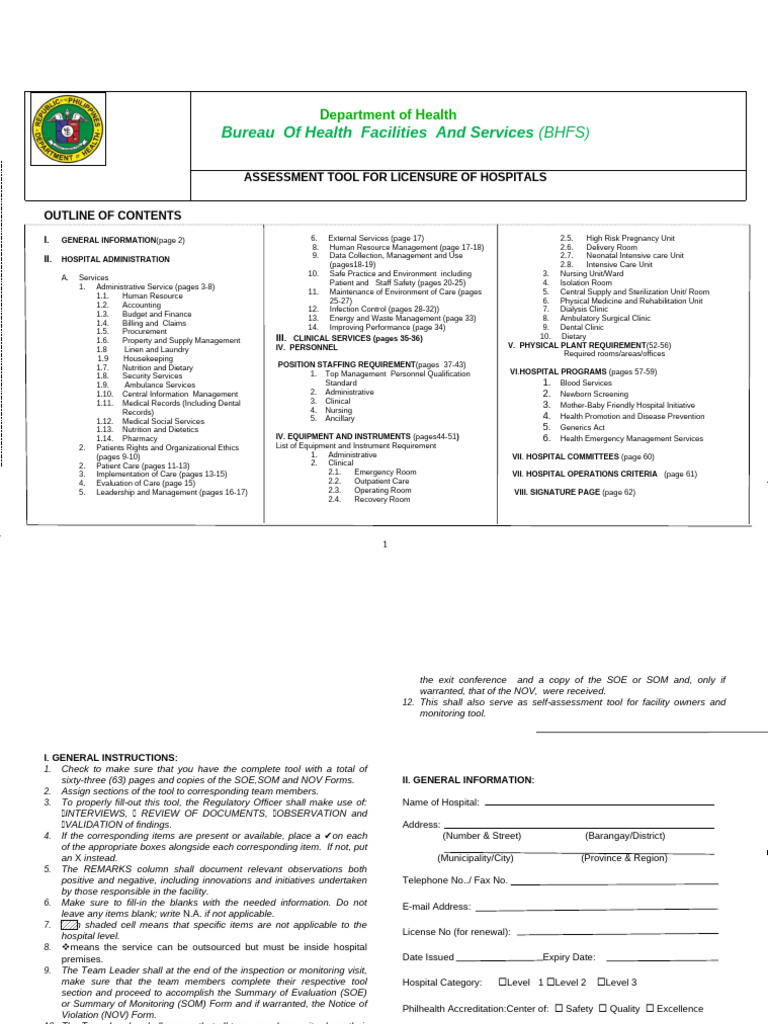 New Assessment Tool For Hospitals (Repaired) | PDF | Medical ...