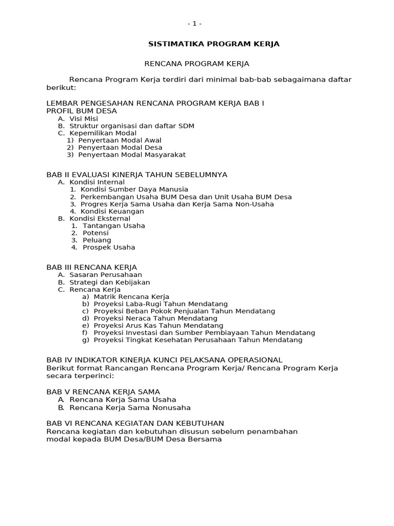 Program Kerja | PDF