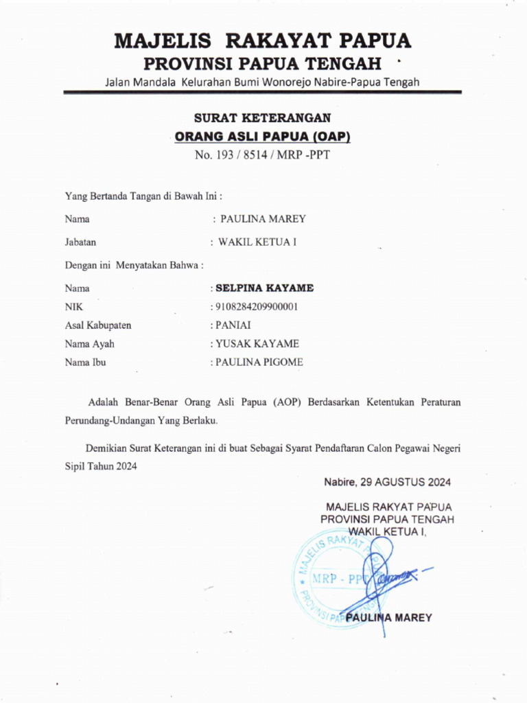 Surat Oao Selpina | PDF