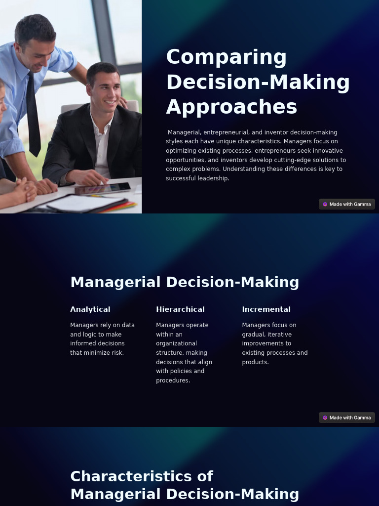 Comparing Decision Making Approaches | PDF | Entrepreneurship | Invention